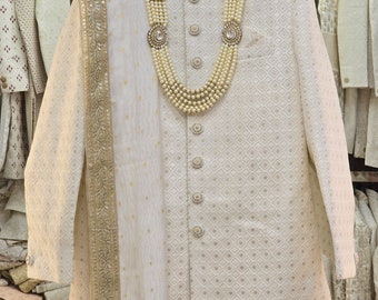 Handmade off White Ivory Hand Work Sherwani for Men Find Your Perfect ...