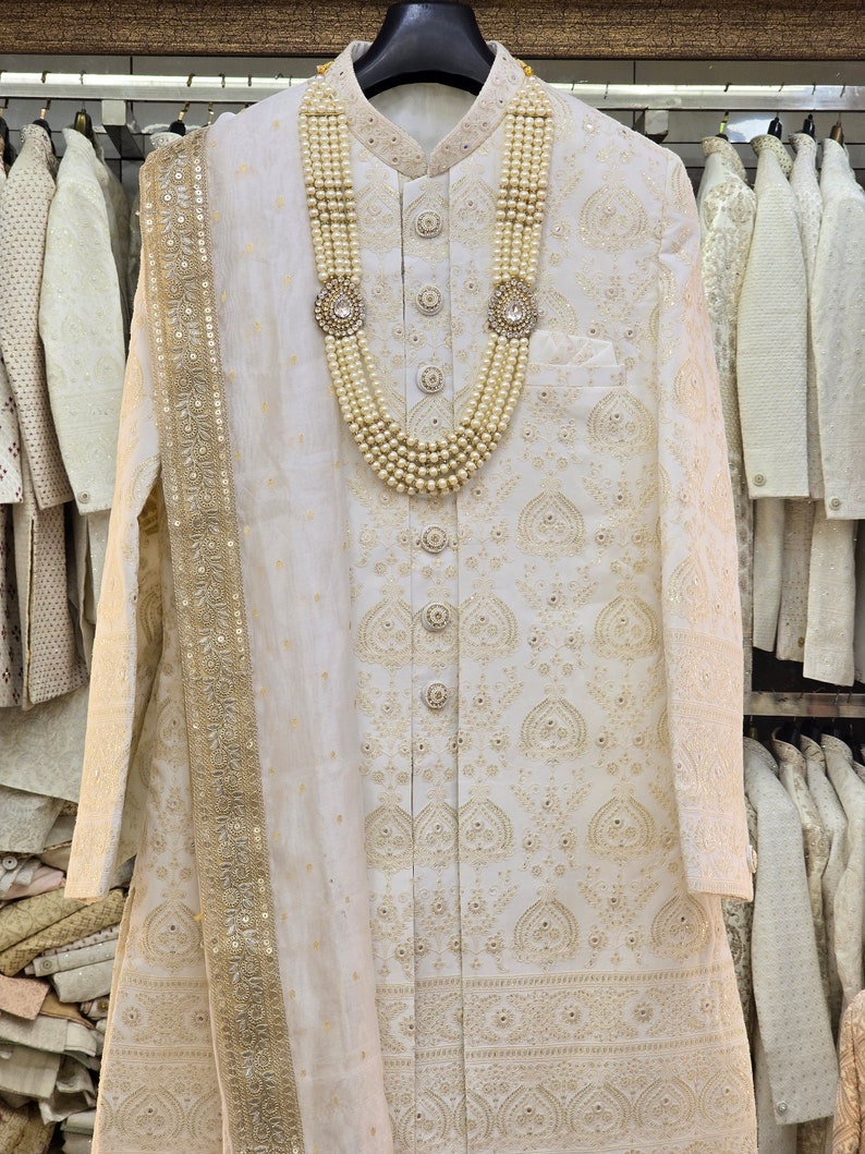 Handmade off White Ivory Sherwani for Men Jacket Style Find Your ...