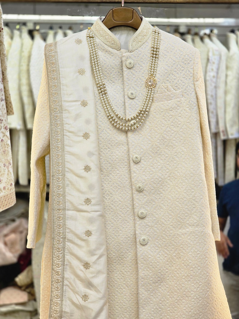 Handmade off White Ivory Sherwani for Men Find Your Perfect Fit ...