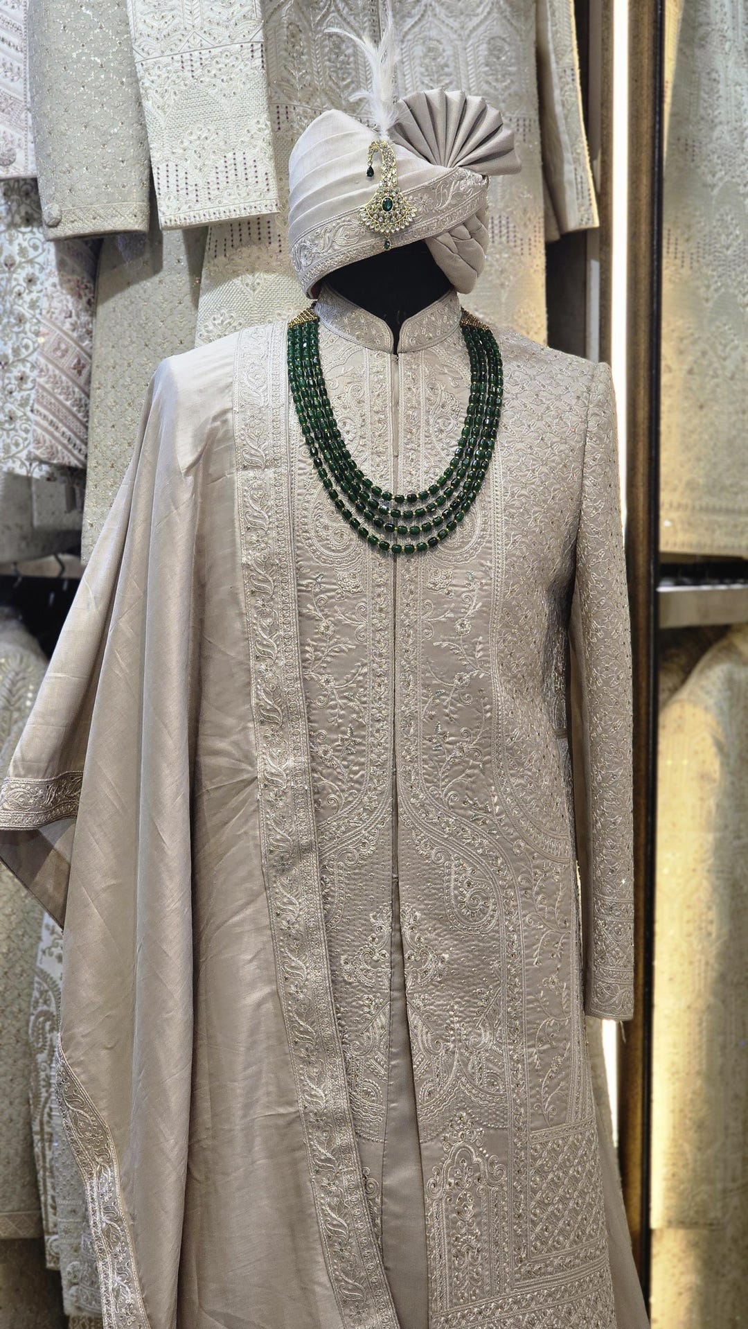 Handmade Gray Sherwani With Hand Work for Men Full Set Find Your ...