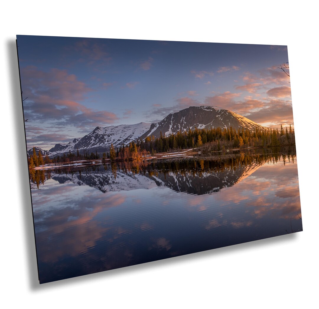 Mountains Sunrise Lake Reflection Landscape Spring Print/canvas/acrylic ...