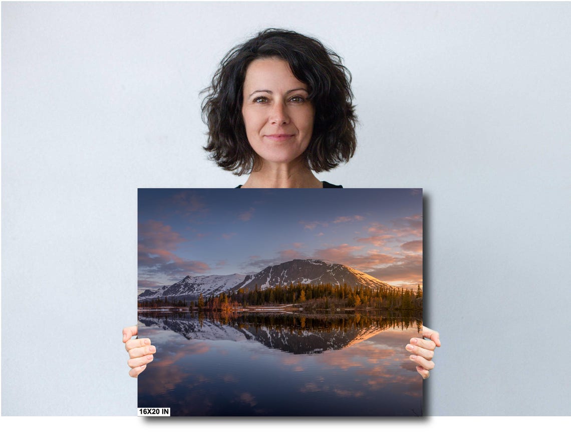 Mountains Sunrise Lake Reflection Landscape Spring Print/canvas/acrylic ...
