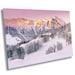 Snow Capped Mountains Sunrise Landscape Winter Print Canvas Acrylic
