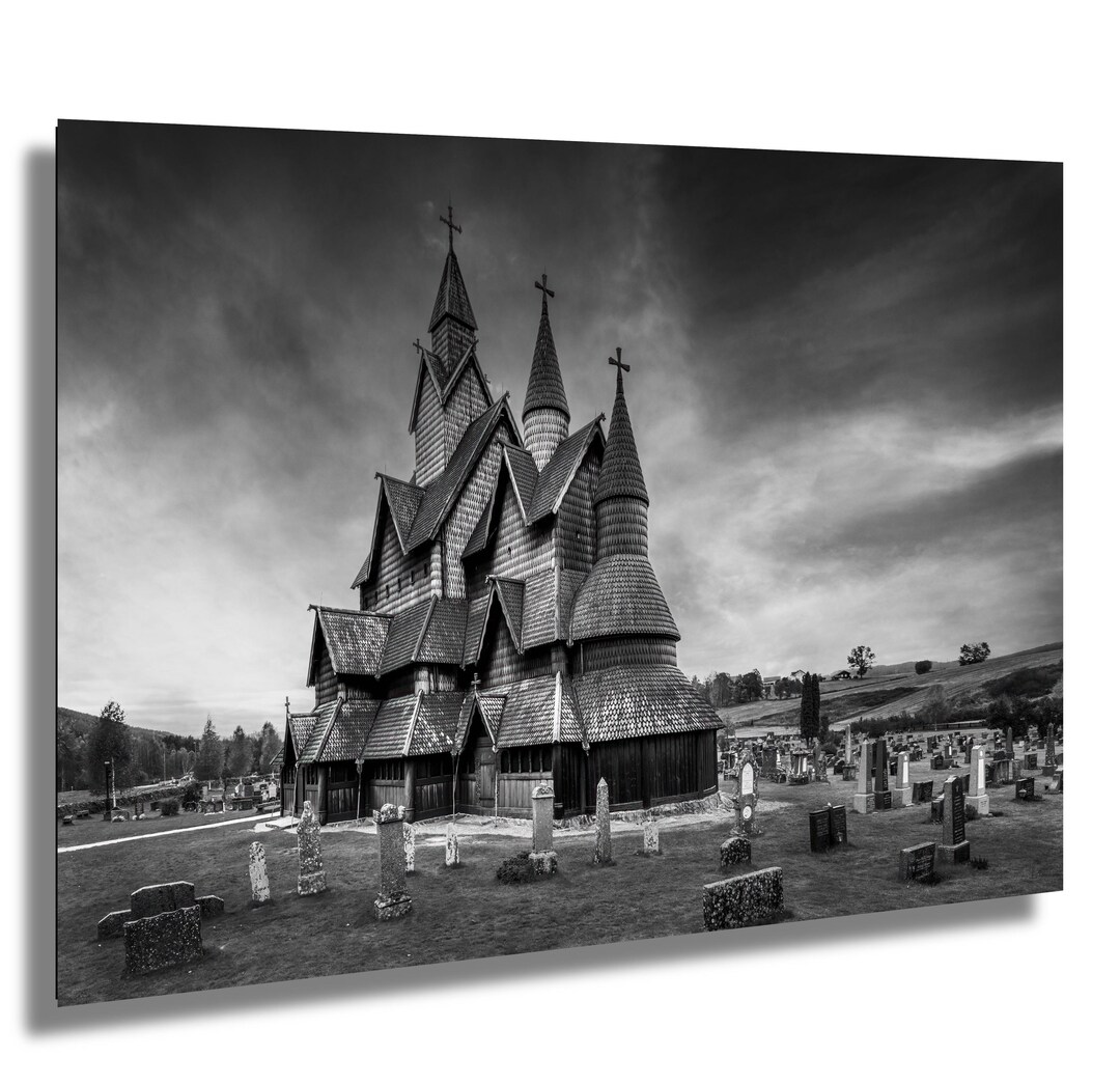 Heddal Stave Church Photo, Black and Whitenorway’s Largest Wooden ...