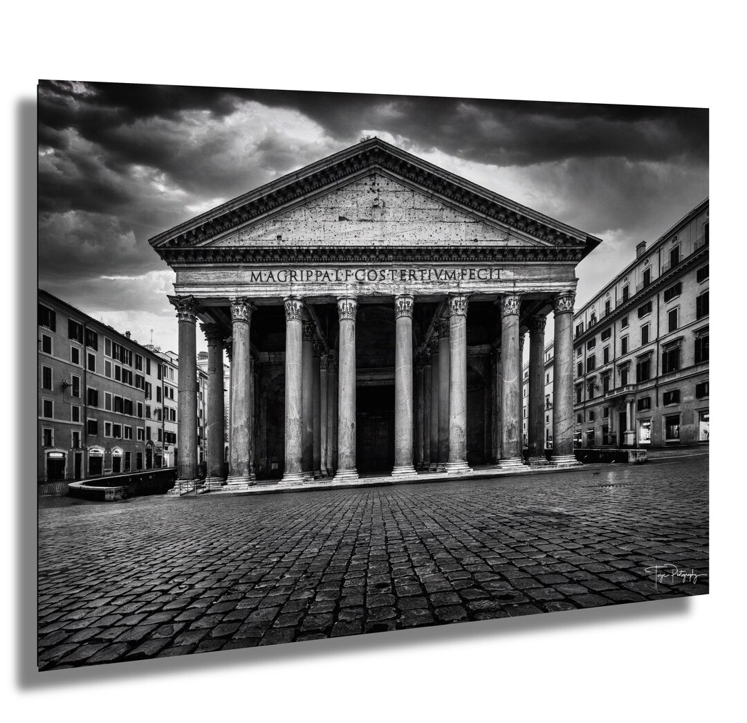 Pantheon Rome Black and White Wall Art – Early Morning Photo Print of ...