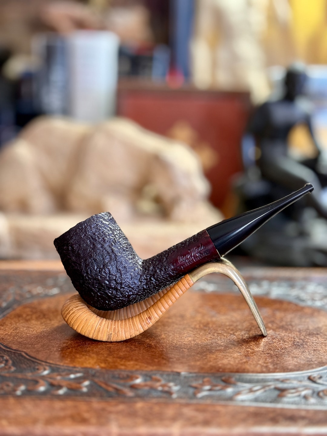 Ben Wade Pipe Large Sandblasted Stout Billiard Tobacco London England ...