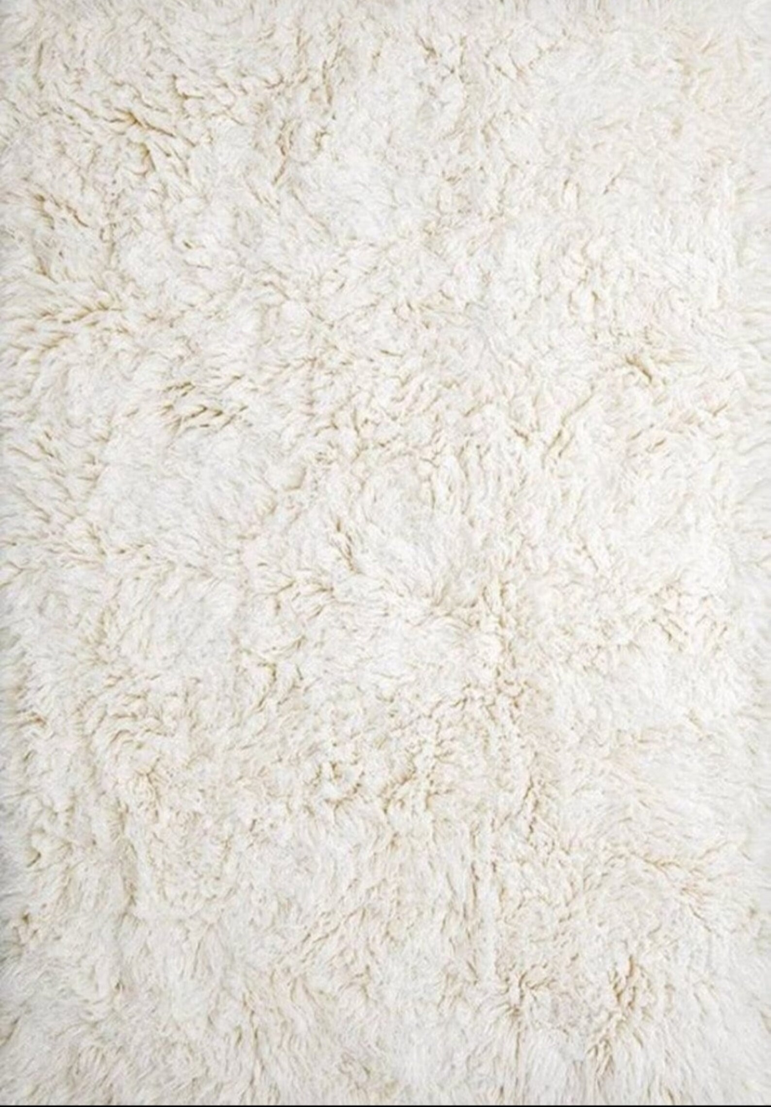 Solid White Colour Rectangular Shag Hand Woven Woolen Rug Premium ...