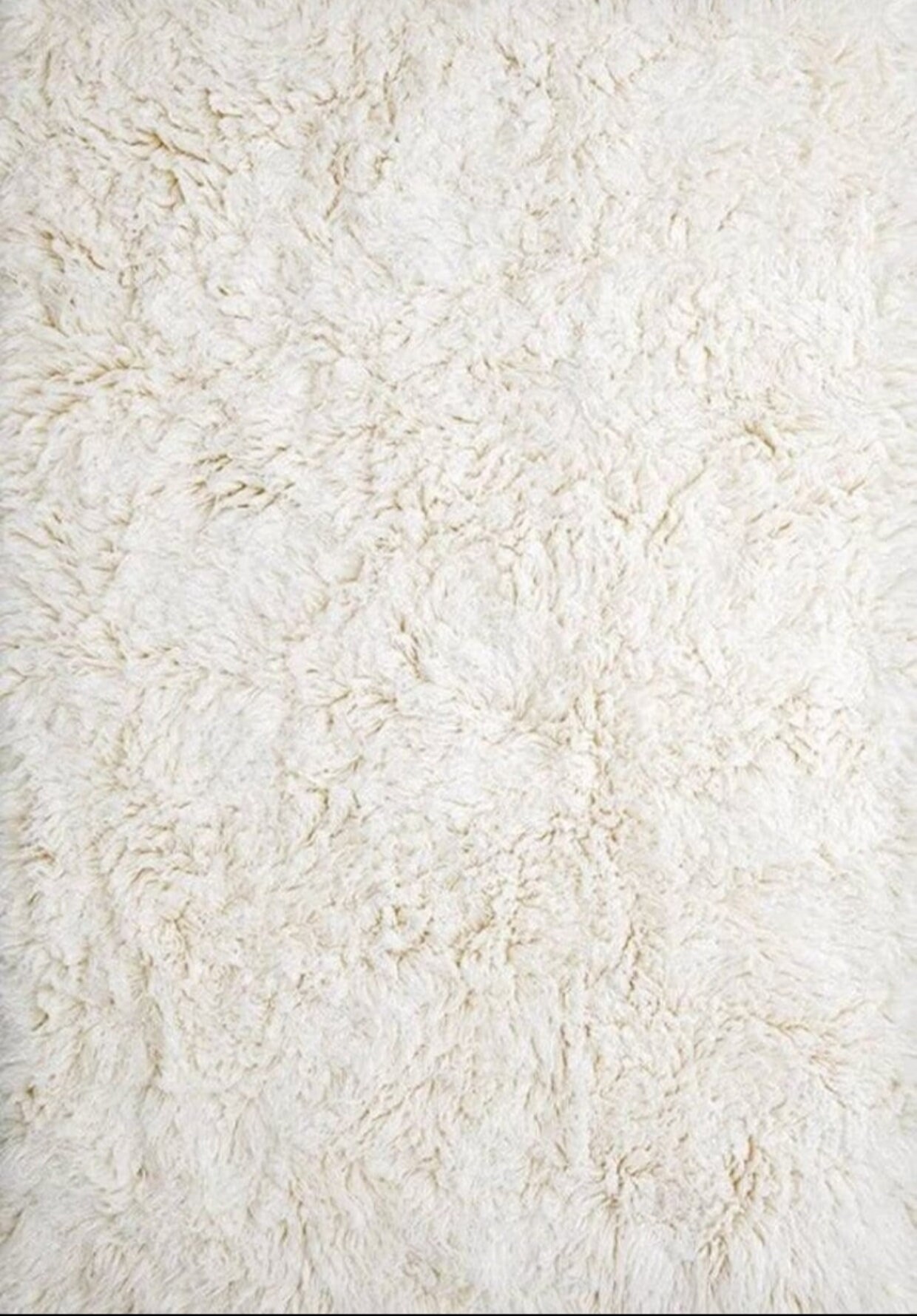 Solid White Colour Rectangular Shag Hand Woven Woolen Rug Premium ...