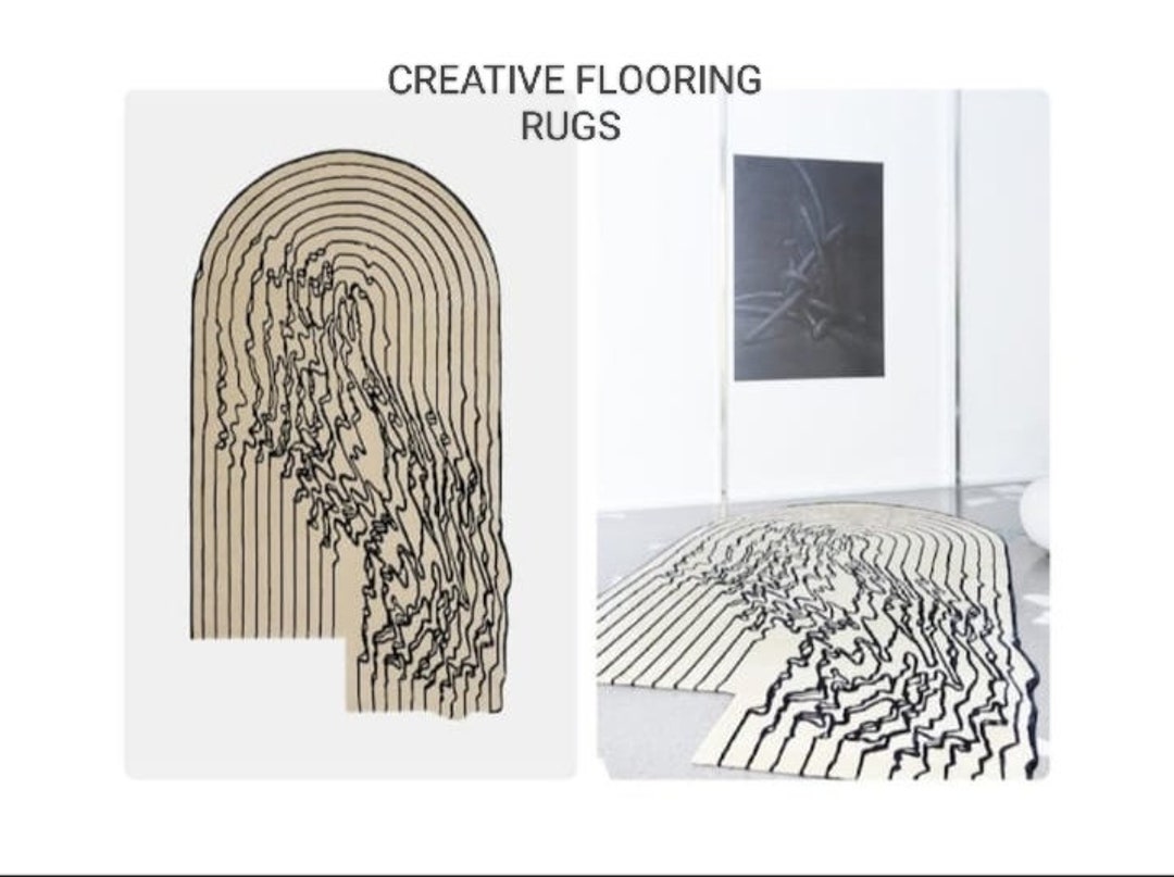 Irregular Rectangle Melting Design Rugs Handmade Woolen Tuffted Carpet ...