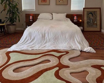 Modern Floral Design, Handmade Rug, Tuffted Carpet, Woolen Rugs, Living ...