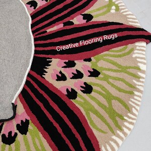 New Creative Flower Pattern Rug Handmade Woolen Tuffted Carpet, Premium ...