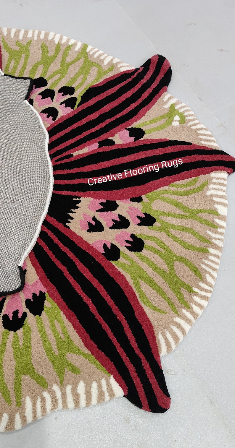 New Creative Flower Pattern Rug Handmade Woolen Tuffted Carpet, Premium ...