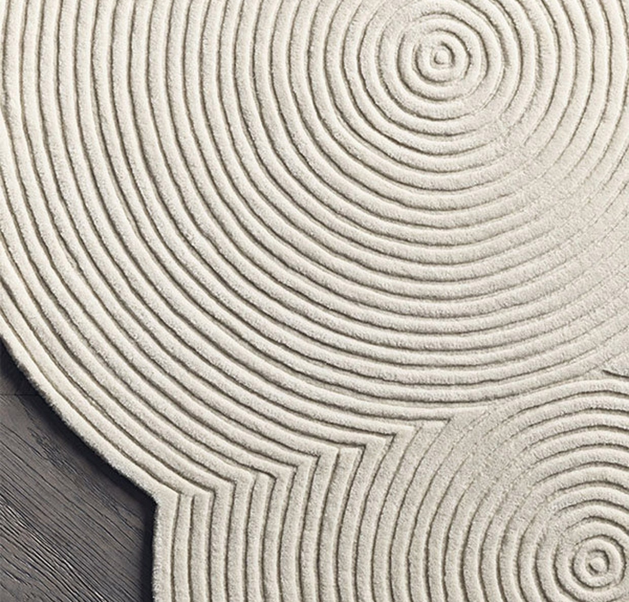 Solid Plain Ivory Irregular Shape Handmade Woolen Tuffted - Etsy UK