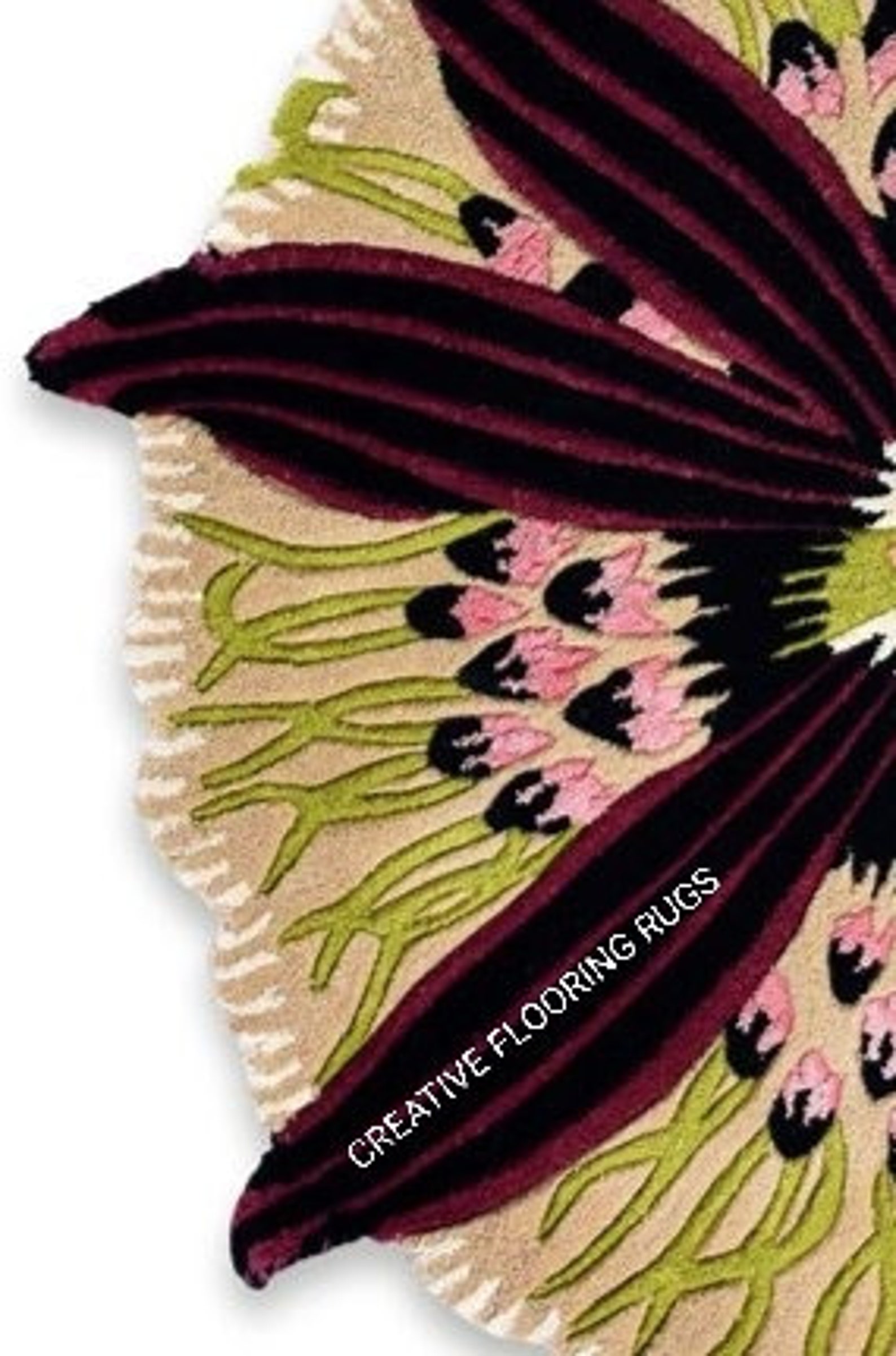 New Creative Flower Pattern Rug Handmade Woolen Tuffted Carpet, Premium ...