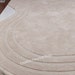 Solid Plain Ivory Kidney Shape Handmade Woolen Tuffted Carpet Premium ...