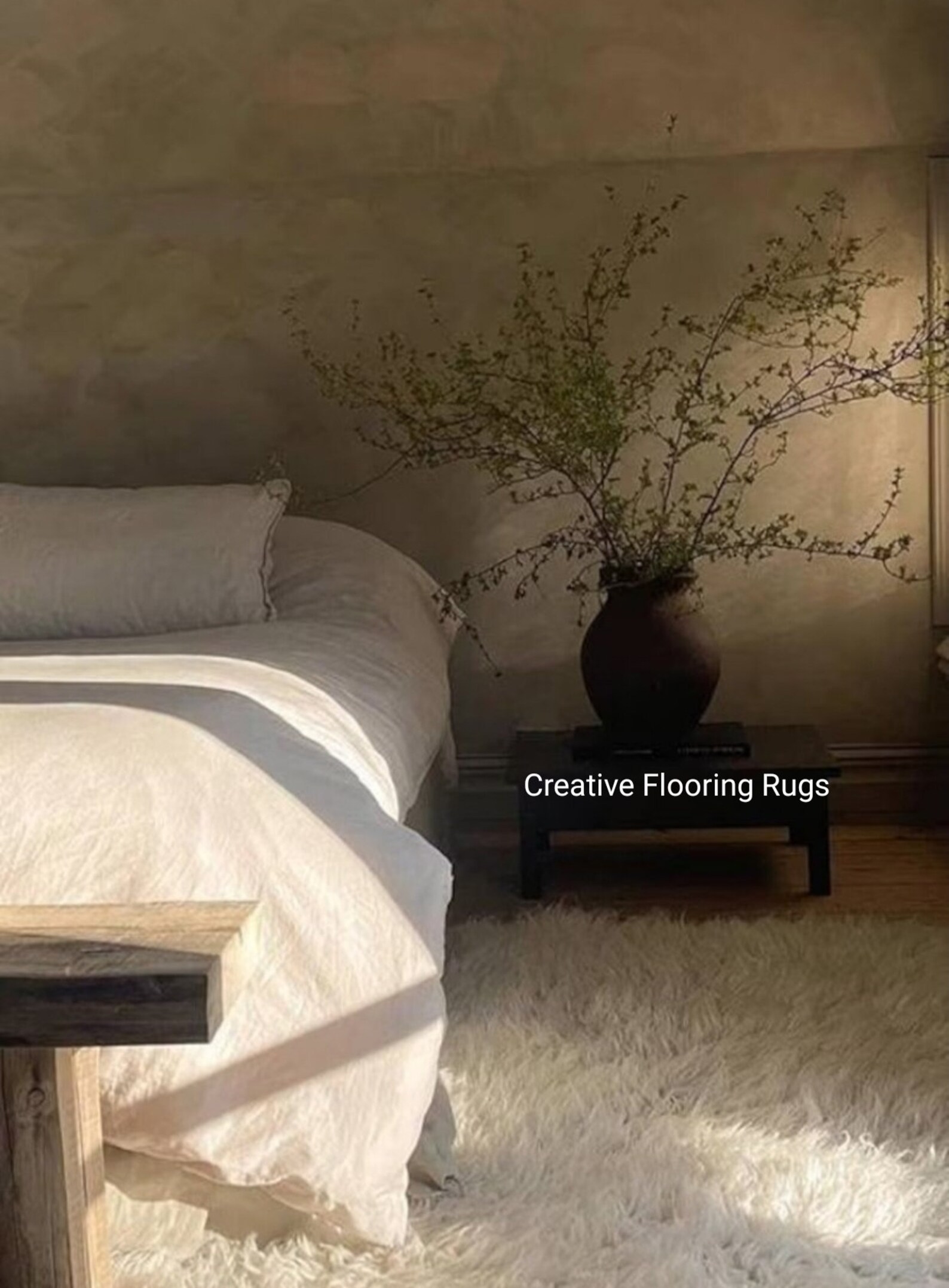 Solid White Colour Rectangular Shag Hand Woven Woolen Rug Premium ...