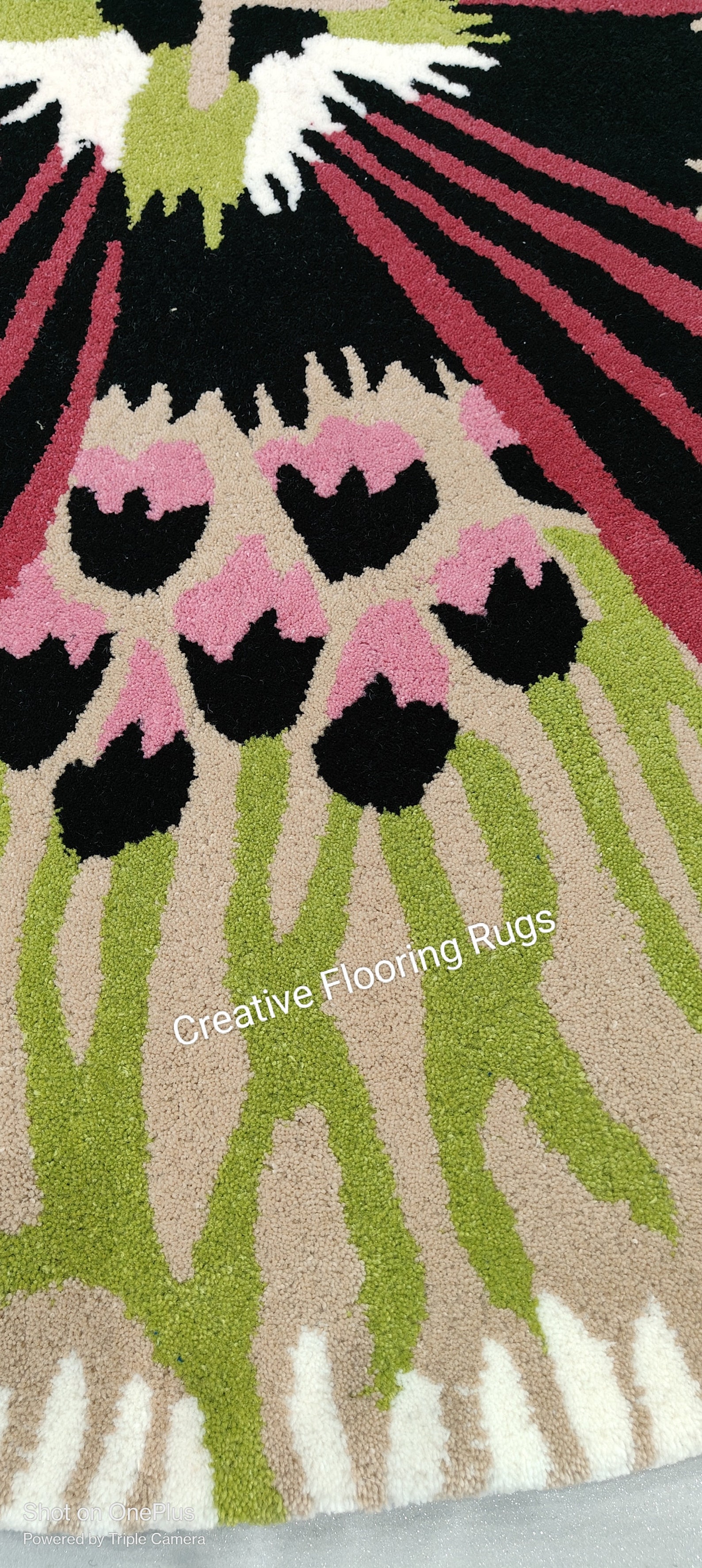 New Creative Flower Pattern Rug Handmade Woolen Tuffted Carpet, Premium ...