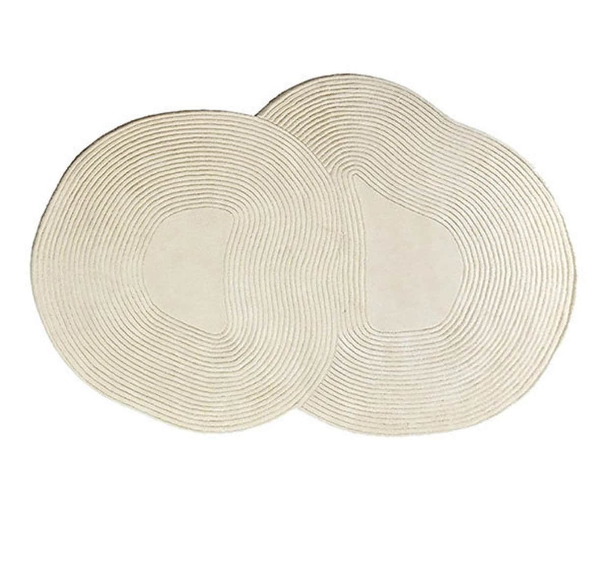 Solid Plain Ivory Irregular Shape Handmade Woolen Tuffted - Etsy UK