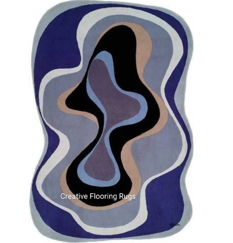 Irregular Multi Colour Handmade Rug, Creative Design Rug, Woolen ...