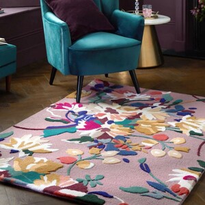 Modern Floral Design, Handmade Rug, Tuffted Carpet, Woolen Rugs, Living ...