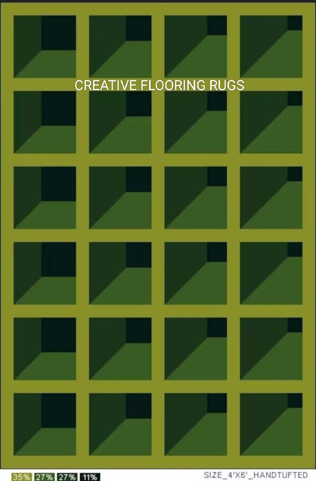 3D Cube Design Rug Handmade Rug, Tuffted Carpet, Woolen Rugs, Living ...