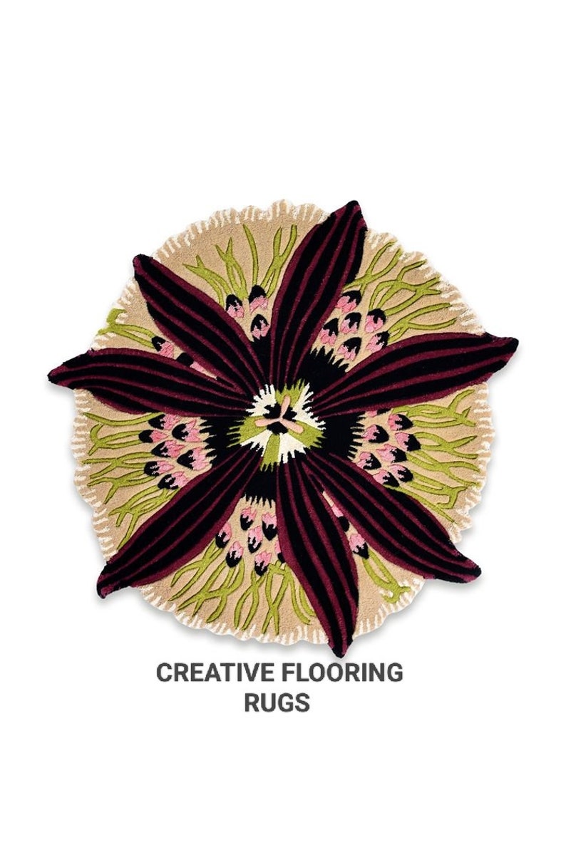 New Creative Flower Pattern Rug Handmade Woolen Tuffted Carpet, Premium ...