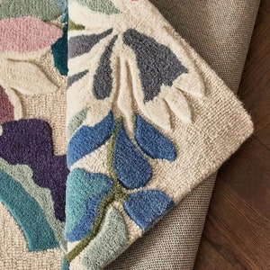 Modern Floral Design, Handmade Rug, Tuffted Carpet, Woolen Rugs, Living ...