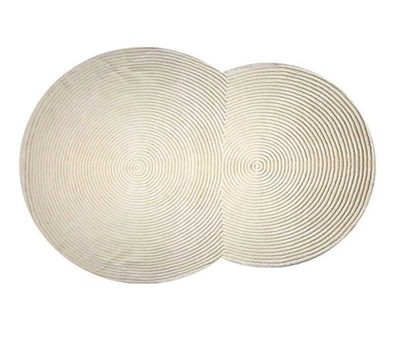 Solid Plain Ivory Irregular Shape Handmade Woolen Tuffted - Etsy UK