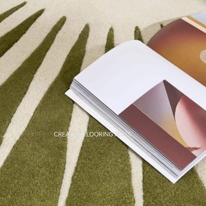 Round Sun Pattern Handmade Rug, Tuffted Carpet, High Low Rug, Modern ...