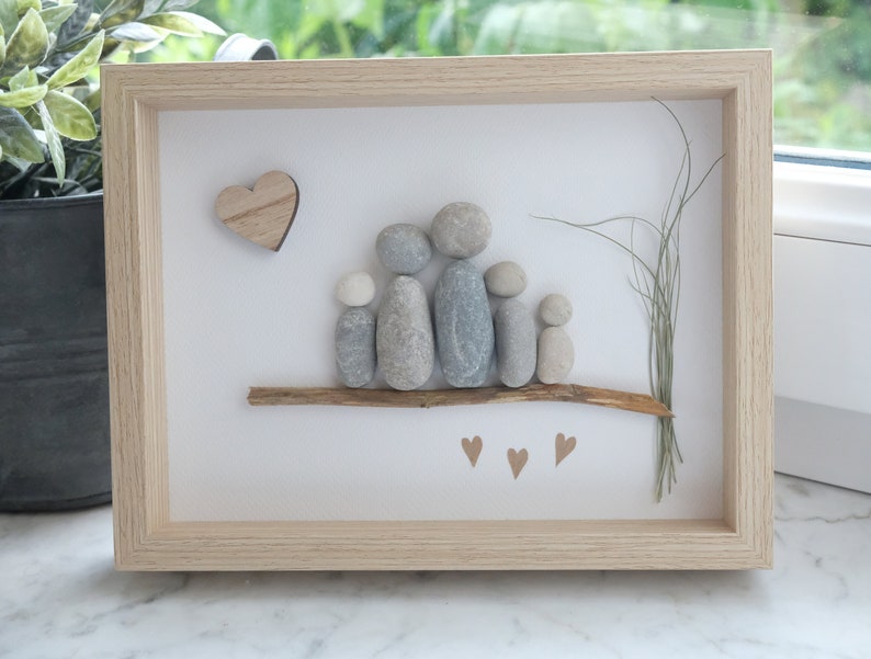Steinbild Familie, Eltern, Kinder, Geschenk, frei personalisierbar - Etsy.de