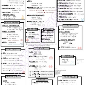PDF INSTANT DOWNLOAD! Nursing Lab Values Cheat Sheet, Printable Lab ...