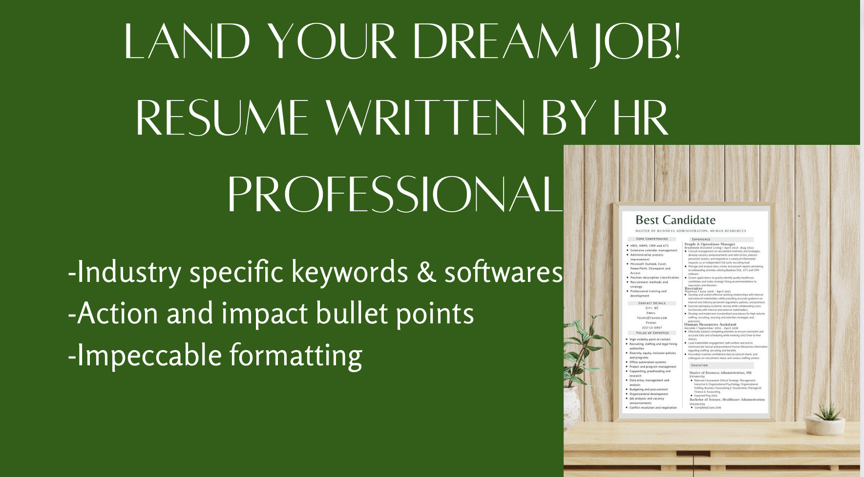Human Resources Resume Template | HR Minimalist Resume | Modern Resume ...