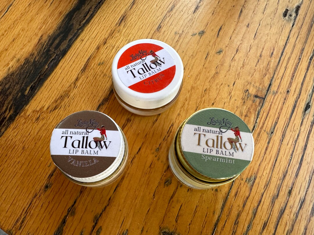 All Natural Tallow Lip Balm, Citrus, Vanilla & Spearmint, Grass Fed ...