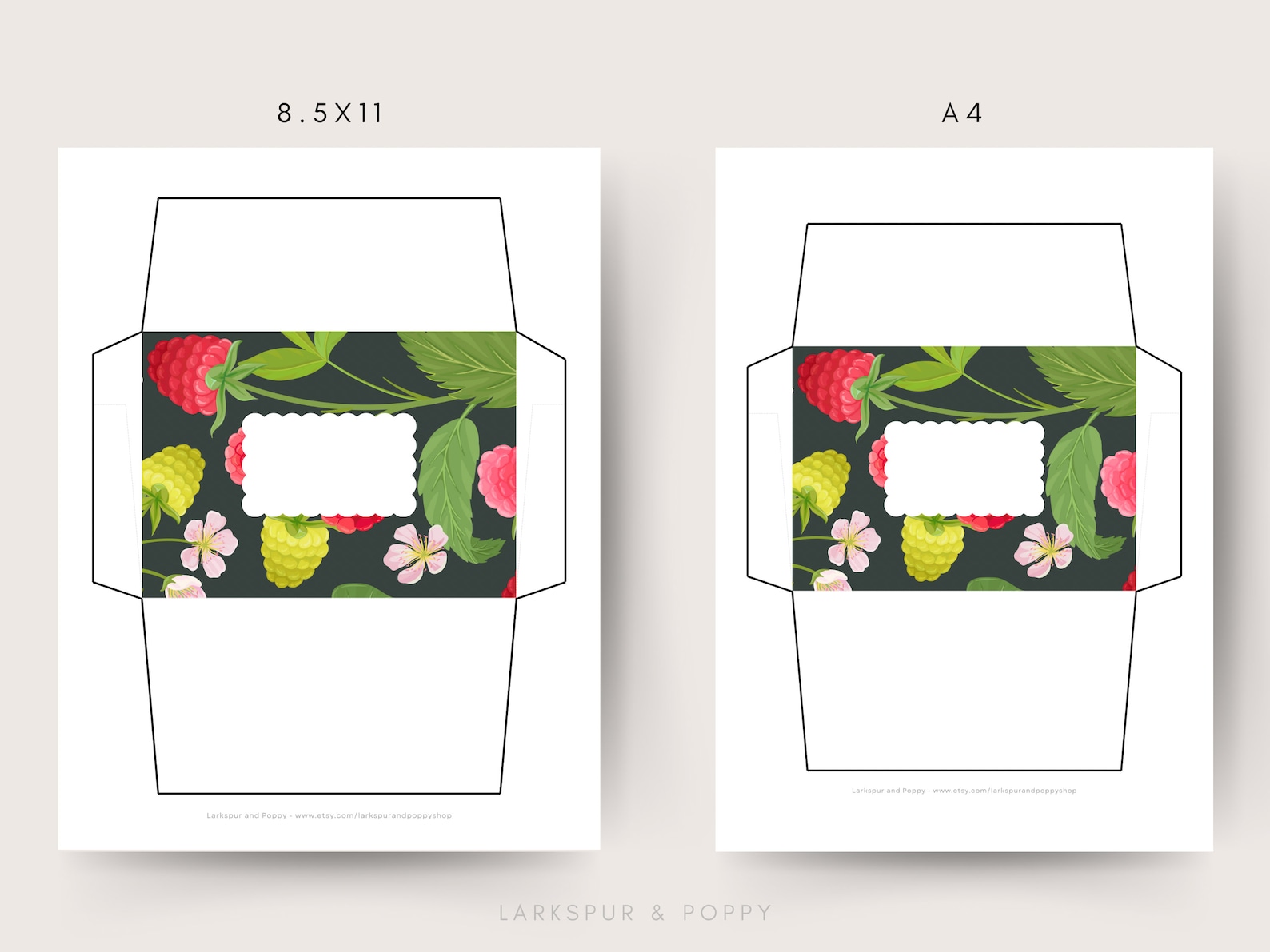 Strawberries in Coal - Printable Digital Stationery Set | Lined Unlined ...