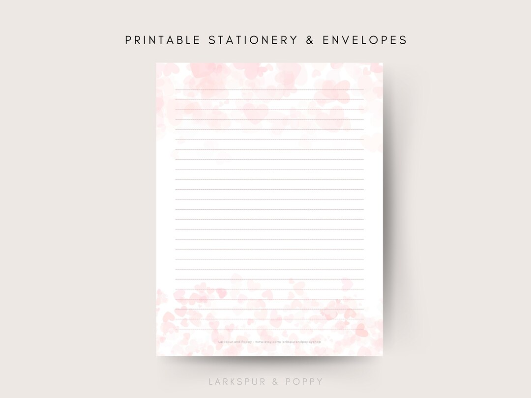 Falling - Printable Digital Stationery Set | Lined Unlined Paper ...