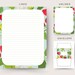 Strawberries in Aqua - Printable Digital Stationery Set | Lined Unlined ...