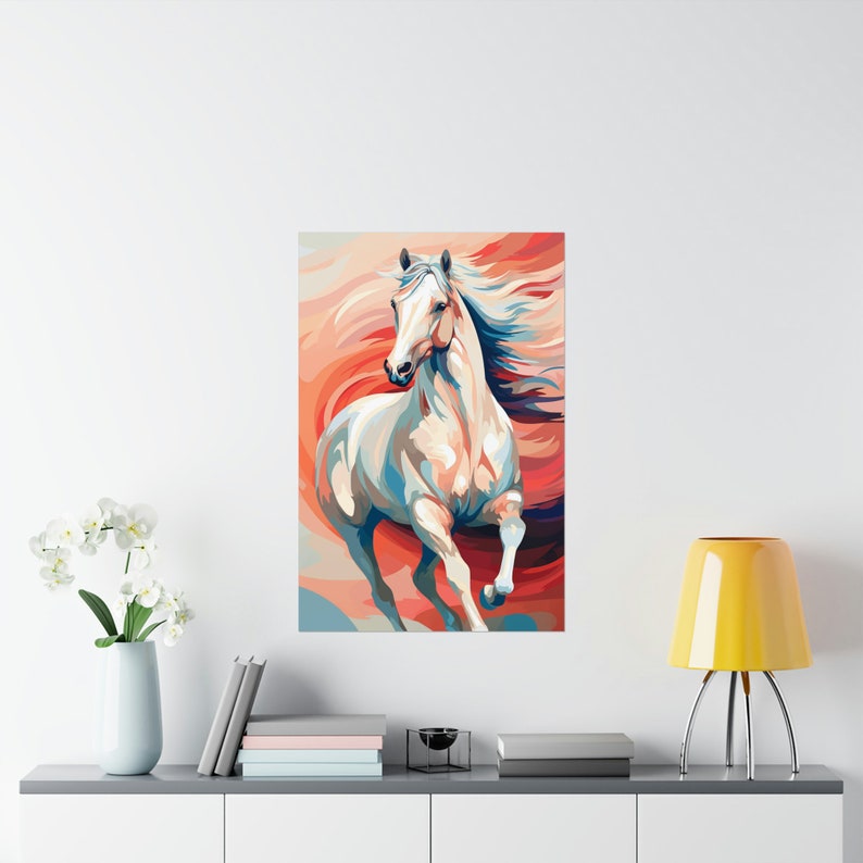 Pastel Running Horse Art Print: Watercolor Style Poster - Etsy