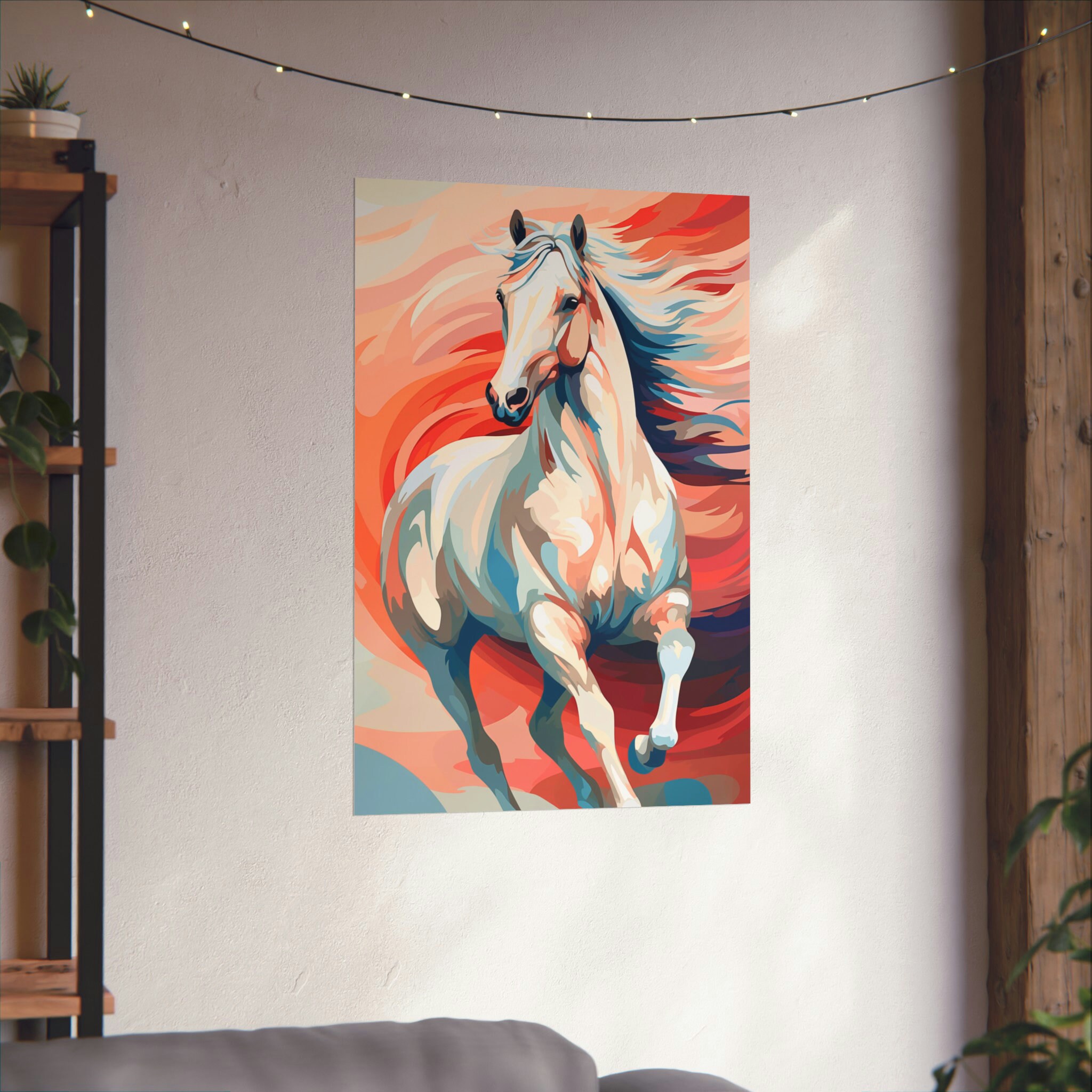 Pastel Running Horse Art Print: Watercolor Style Poster - Etsy
