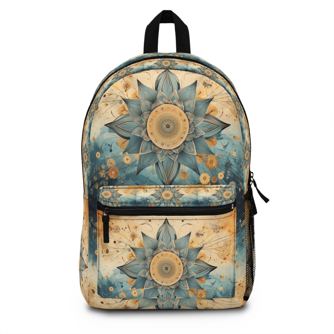 Pale Blue Starburst, Western Backpack, Western Floral Art Backpack ...