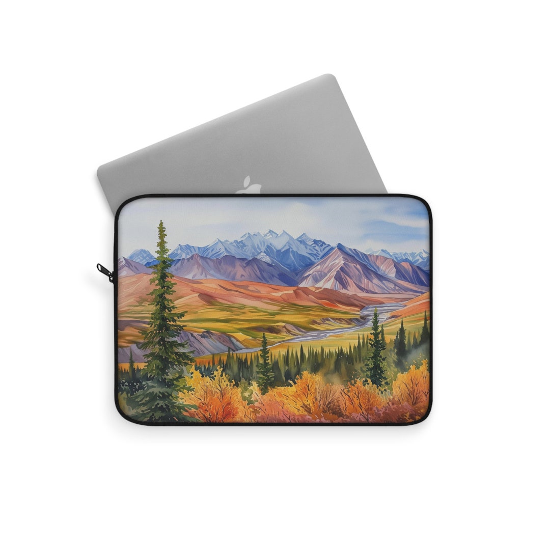 Watercolor Denali Laptop Bag, Mountain Tablet Sleeve, Nature Computer ...