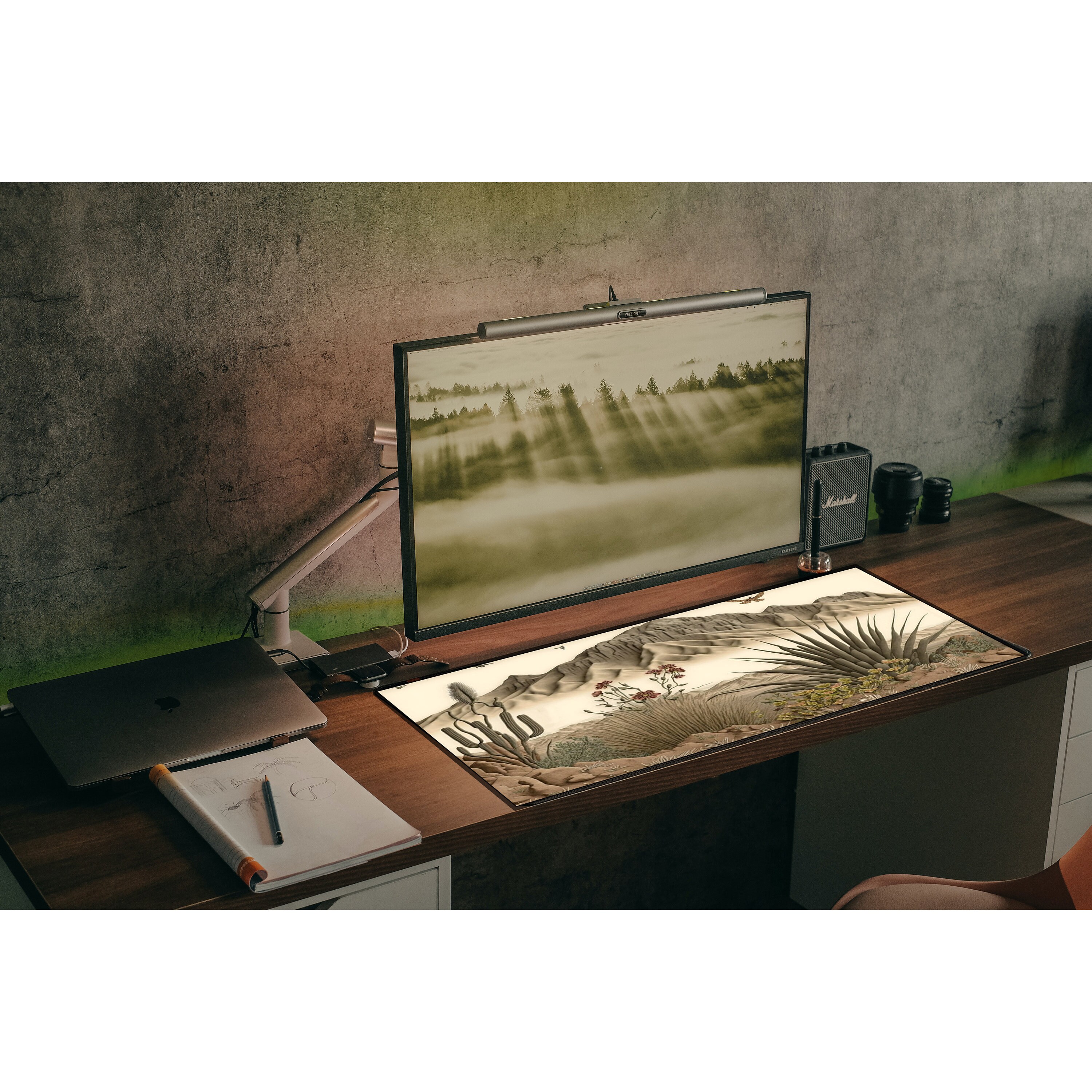 Stylized Arizona Desert Oversized Mouse Pad XXL Desk Mat Cute Aesthetic ...