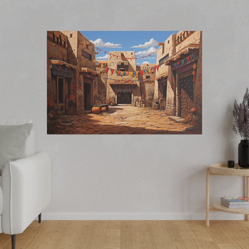 Southwest Hopi Homes Canvas Art Print, Pueblo Dwellings Art, Indian ...