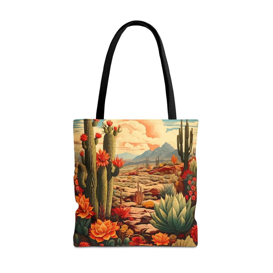 Southwest Desert Tote Bag, Southwest Travel Bag, Cactus Vacation Tote ...