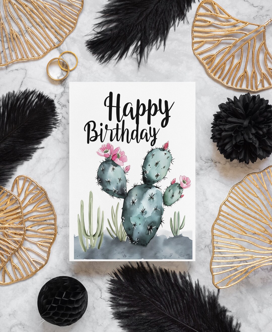 Cute Desert Cactus Birthday Card, Instant Download, Printable Desert ...