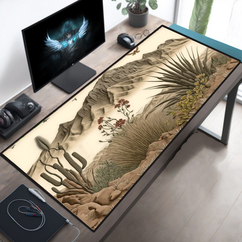 Stylized Arizona Desert Oversized Mouse Pad XXL Desk Mat Cute Aesthetic ...