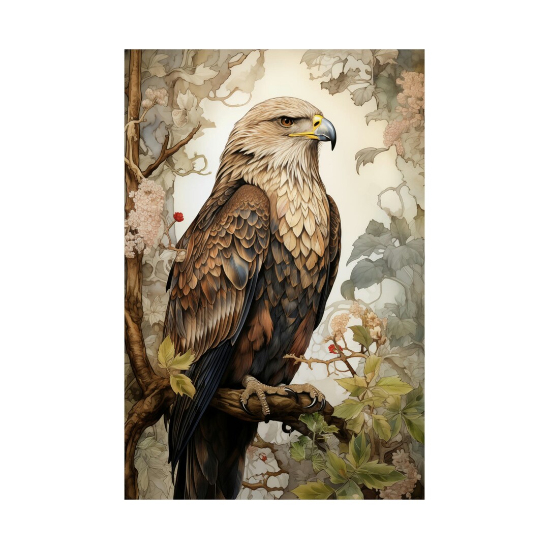 Bald Eagle Cottagecore Poster Art Print, Western Wall Hanging, Art ...