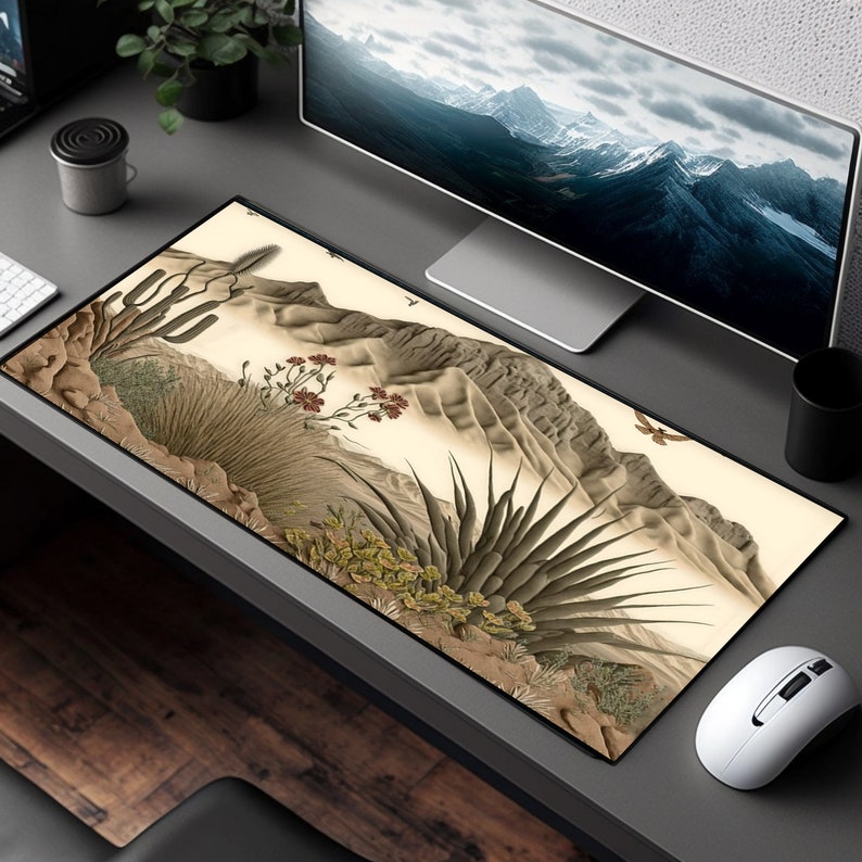 Stylized Arizona Desert Oversized Mouse Pad XXL Desk Mat Cute Aesthetic ...