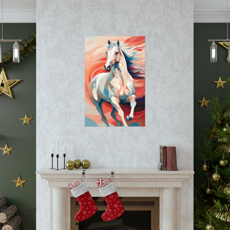 Pastel Running Horse Art Print: Watercolor Style Poster - Etsy