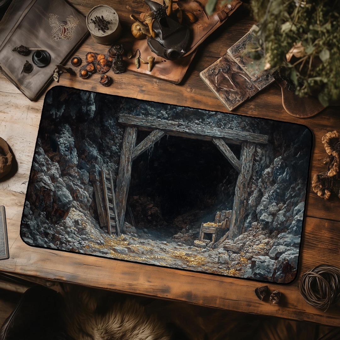 Golden Cavern Secrets - Gaming Playmat for TCG - DND Play Mat - Gamer ...