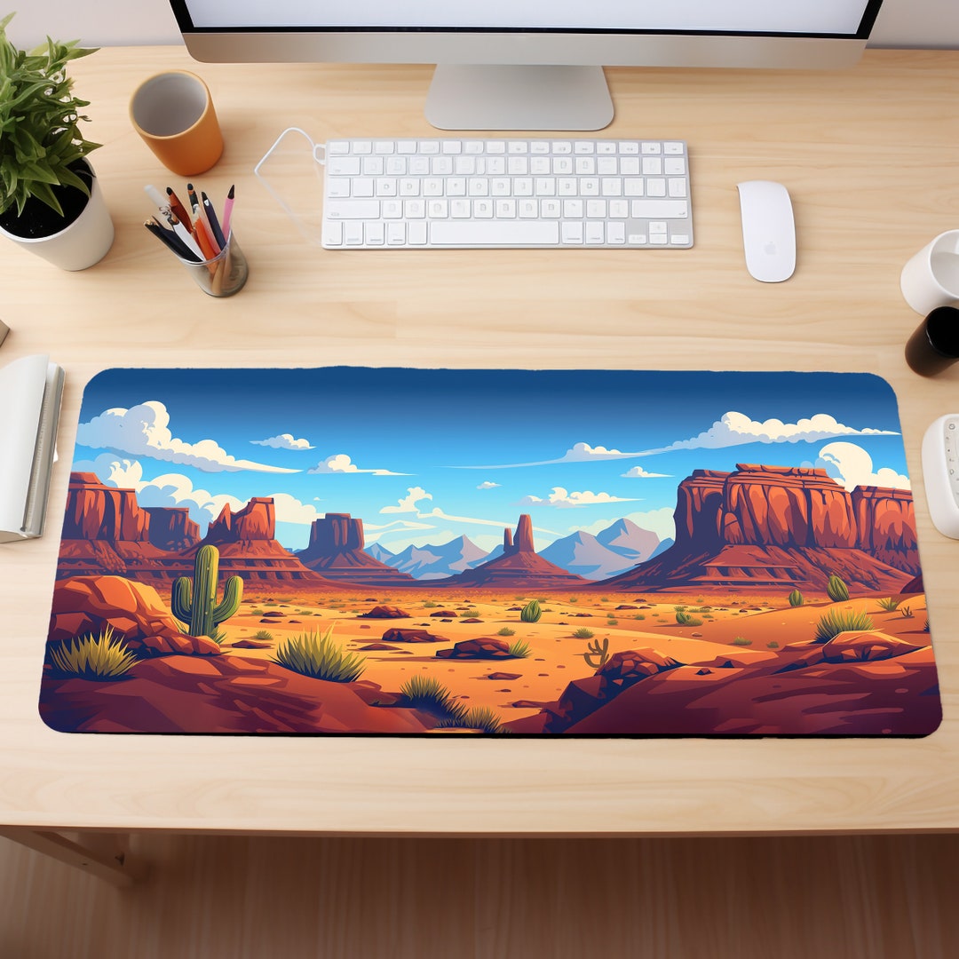 Anime Inspired Western Desert Canyon and Buttes Desk Mat, Canyon Mouse ...
